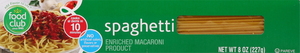 Food Club Spaghetti 8 oz - Food Club