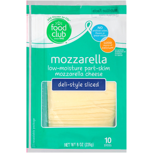Food Club Low-Moisture Part-Skim Sliced Mozzarella Cheese 10 ea - Food Club