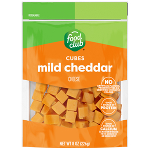Food Club Cubes Mild Cheddar Cheese 8 oz - Food Club