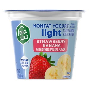 Food Club Light Nonfat Strawberry Banana Yogurt 6 oz - Food Club
