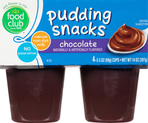 Food Club Chocolate Pudding Snacks 4 ea - Food Club