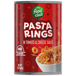 Food Club Pasta Rings in Tomato & Cheese Sauce 15 oz - Food Club